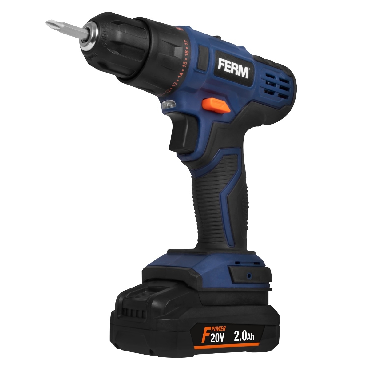 FERM CDM1158 Akku boremaskine - 20V - 2.0Ah - med Akku og oplader - i ...