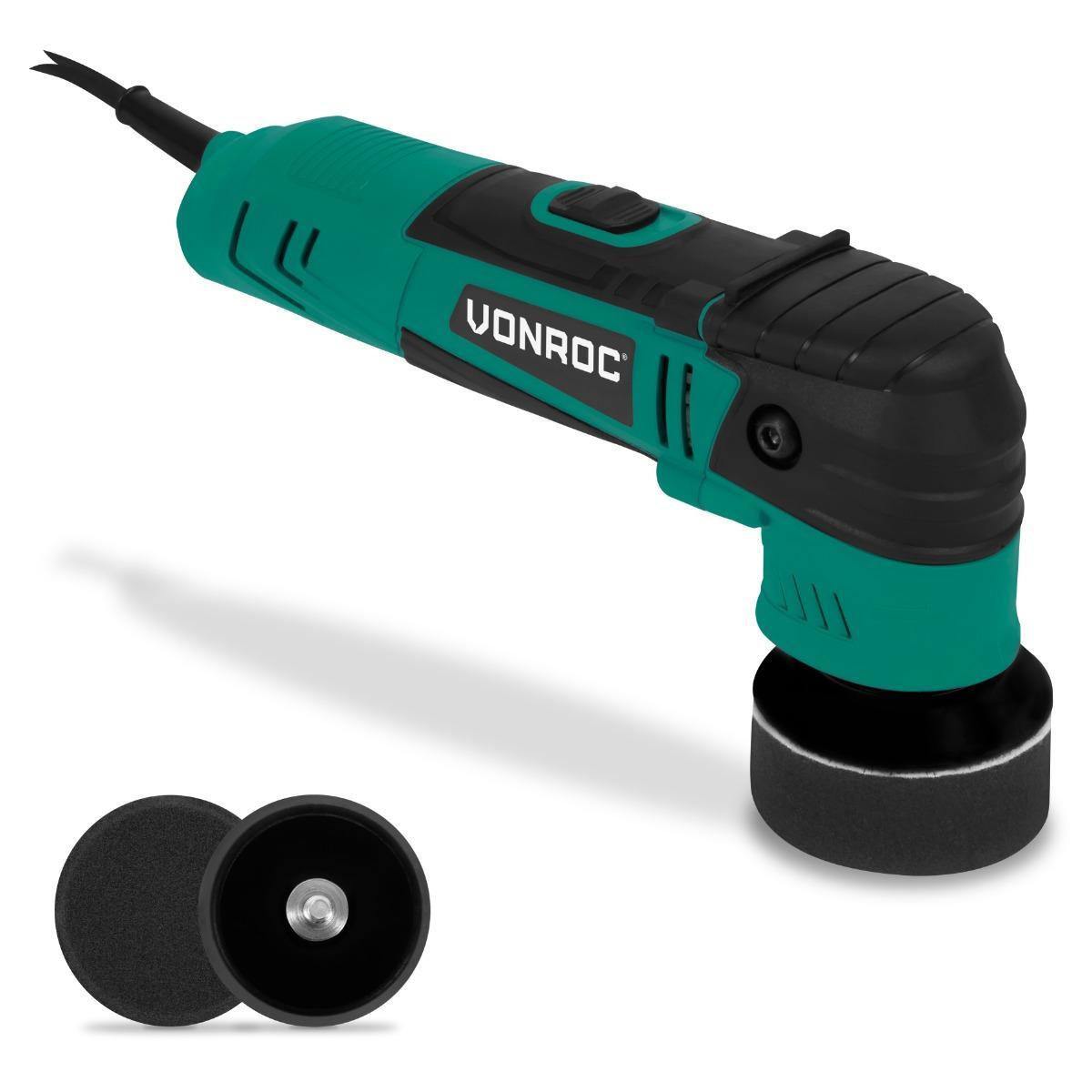 VONROC Dubbelverkande polermaskin 400W - Ø50 & Ø75MM | Inkl. 2 ...