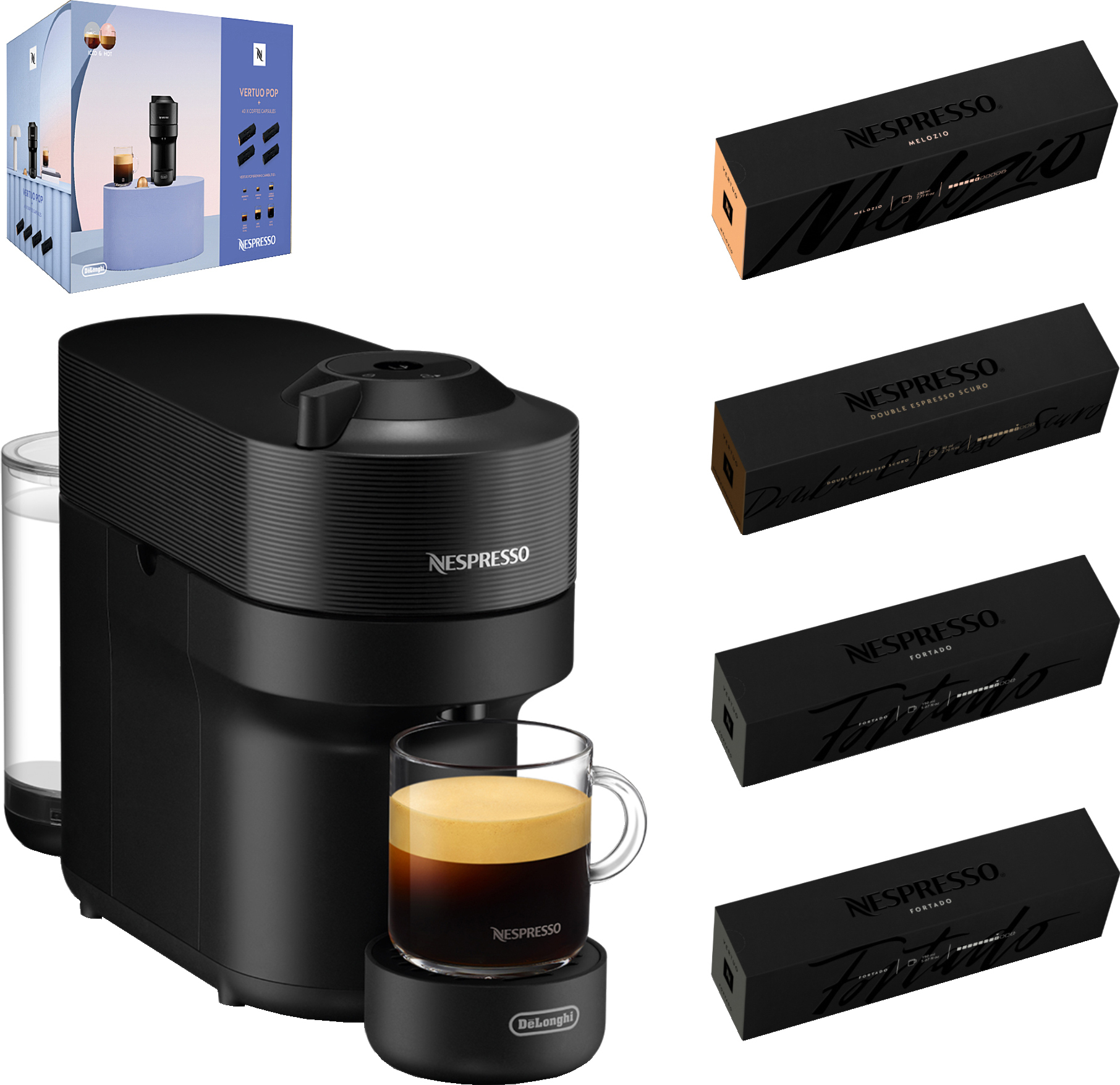 Nespresso Vertuo POP kapselmaskine fra DeLonghi værdipakke ENV90.B ...