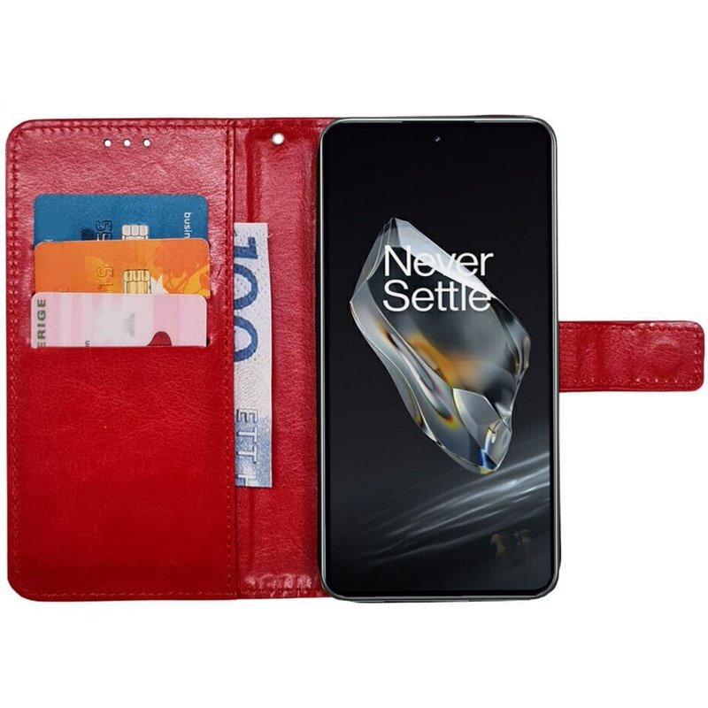 Wallet cover 3-kort OnePlus 12R - Rød | Elgiganten | Elgiganten