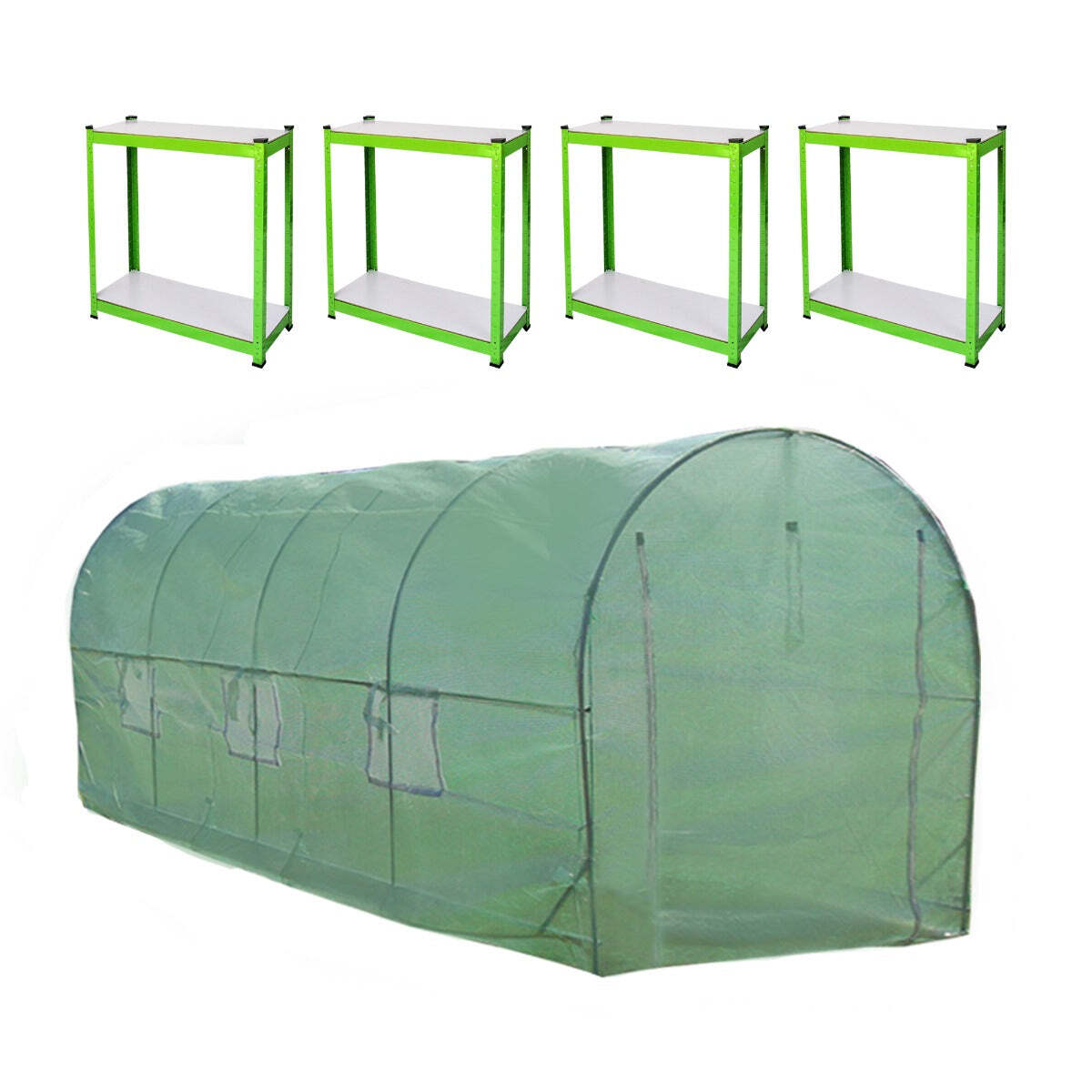 Polytunnel 25mm 6m x 3m med rack - Elgiganten - Elgiganten
