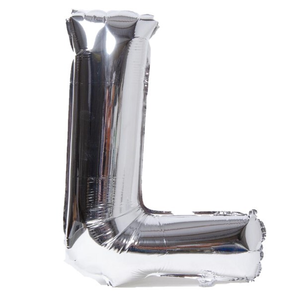 Bokstavballong 53 cm, bokstav L - sølv - Elkjøp | Elkjøp
