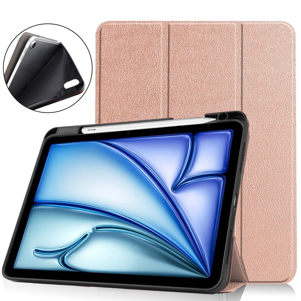 Til iPad Air 11 (2024) Etui Tre-fold Stativ Tablet Cover med Pen Holder ...