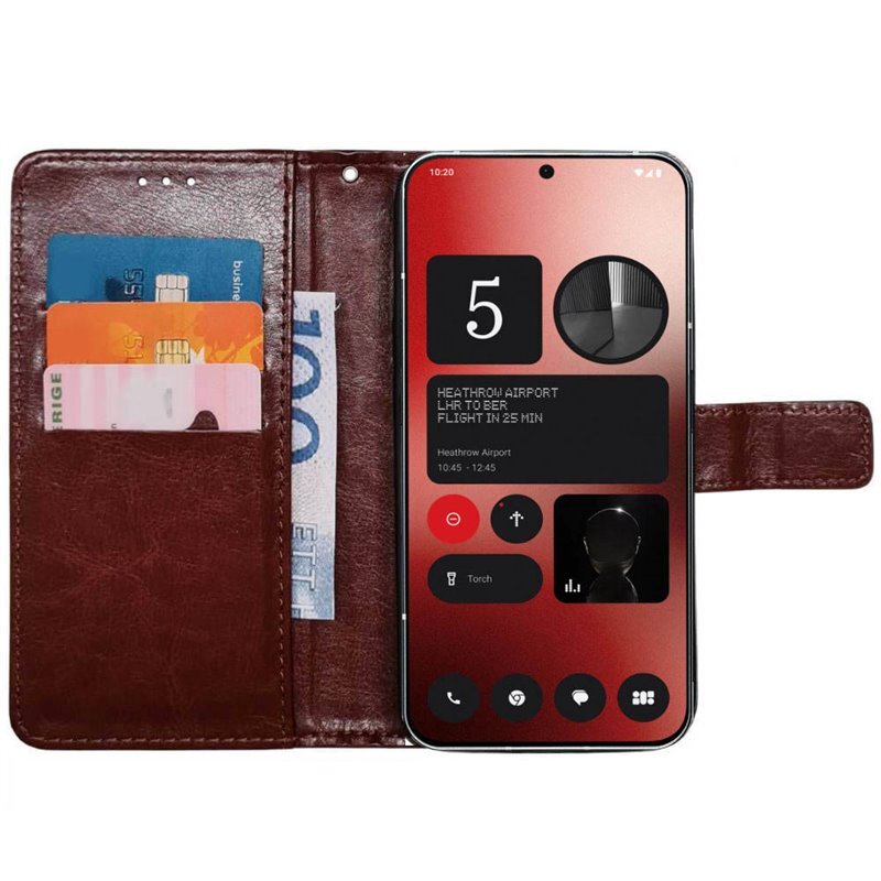 Wallet cover 3-kort Nothing Phone 2a Plus - Brun | Elgiganten | Elgiganten