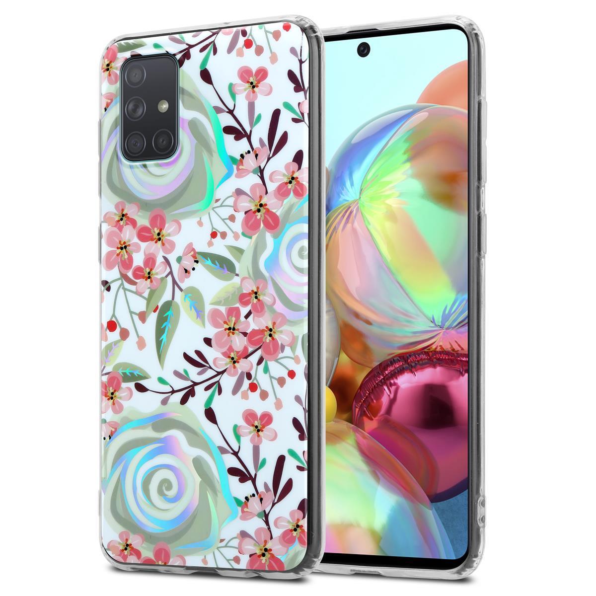 Samsung Galaxy A71 4G lommebokdeksel Blomster (hvit) - Elkjøp | Elkjøp