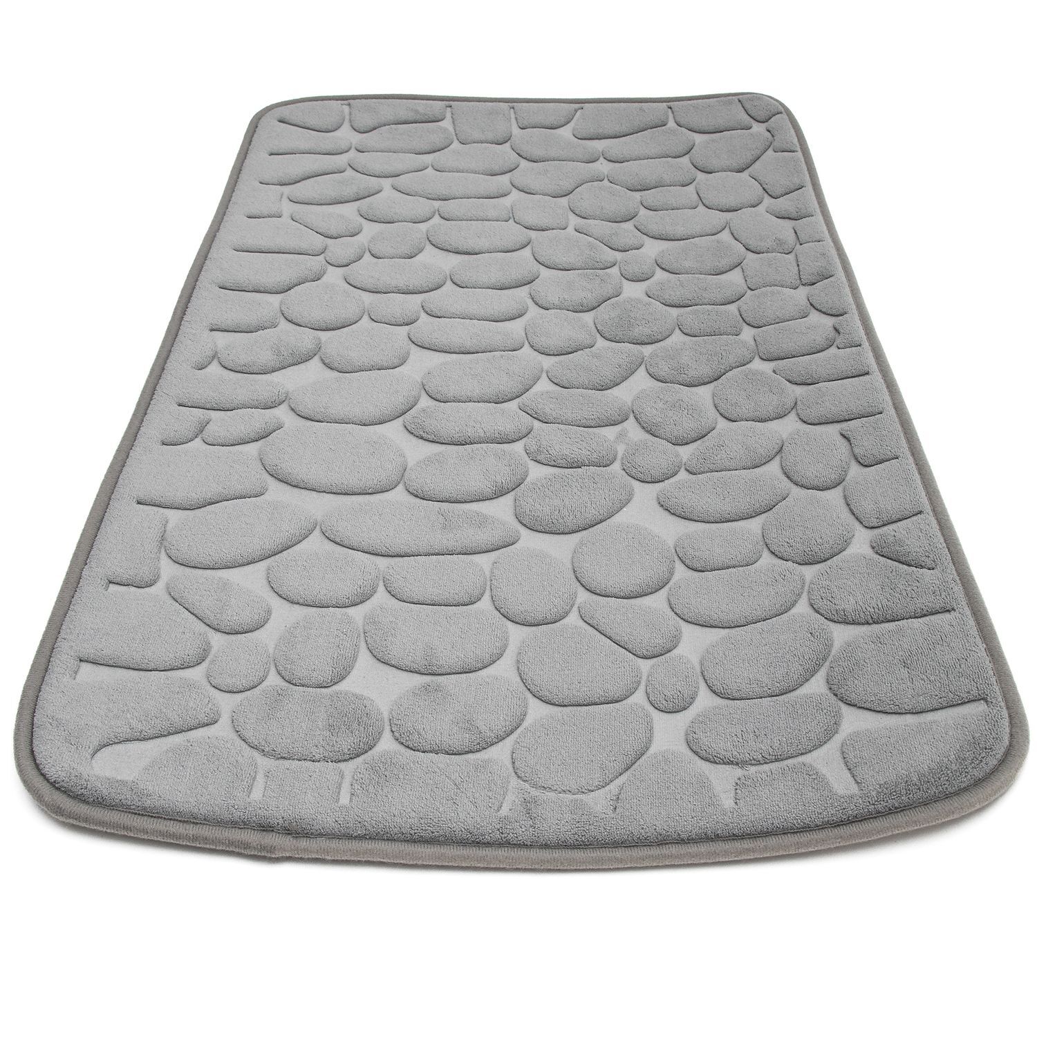 Duschmatta Badmatta med memory foam i stenlook (Grå) - Elgiganten ...