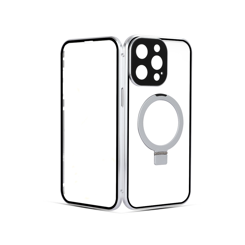 HD klart magnetisk etui med stativ til iPhone Sølv iPhone 13 Pro ...