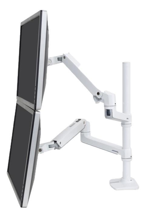 Ergotron LX Dual Stacking Arm, Tall Pole, white/grey | Elgiganten ...
