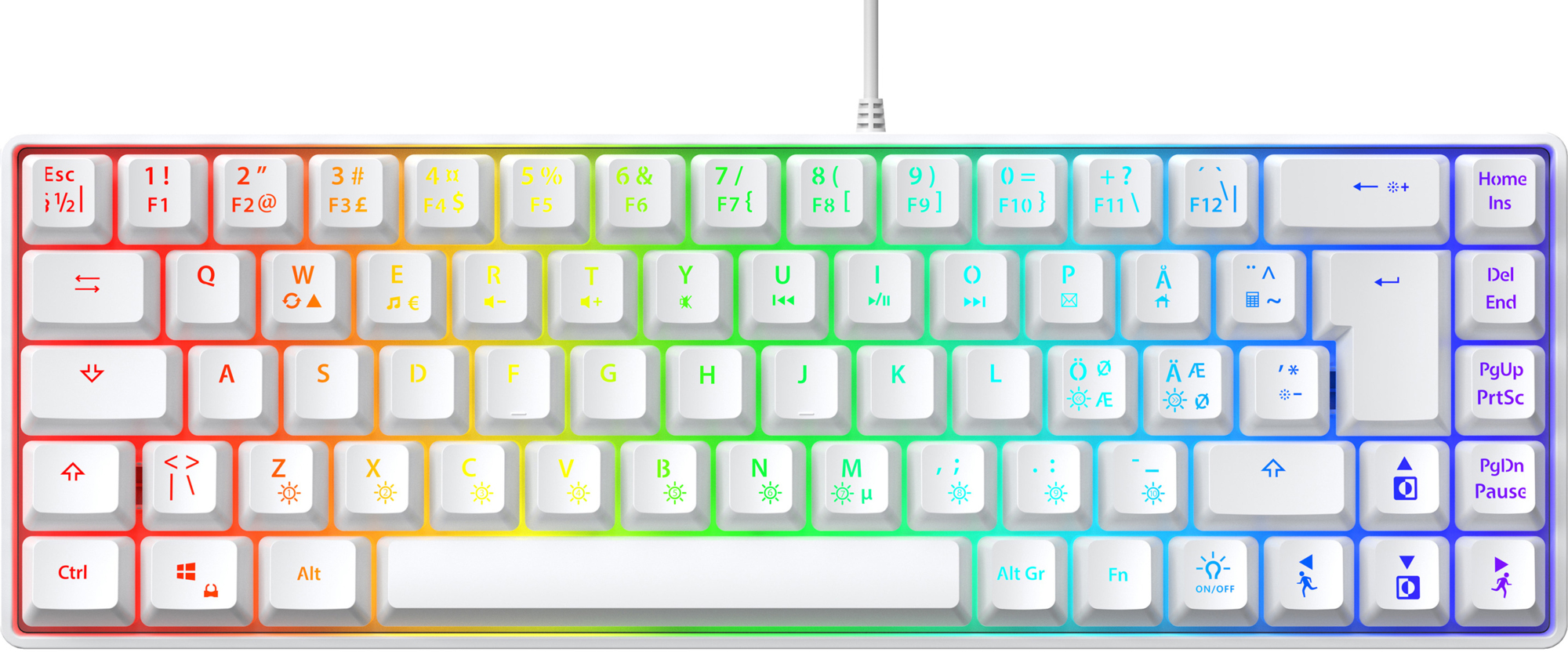 Next MX6 mini 65 RGB membran gamingtangentbord (vitt) - Elgiganten ...