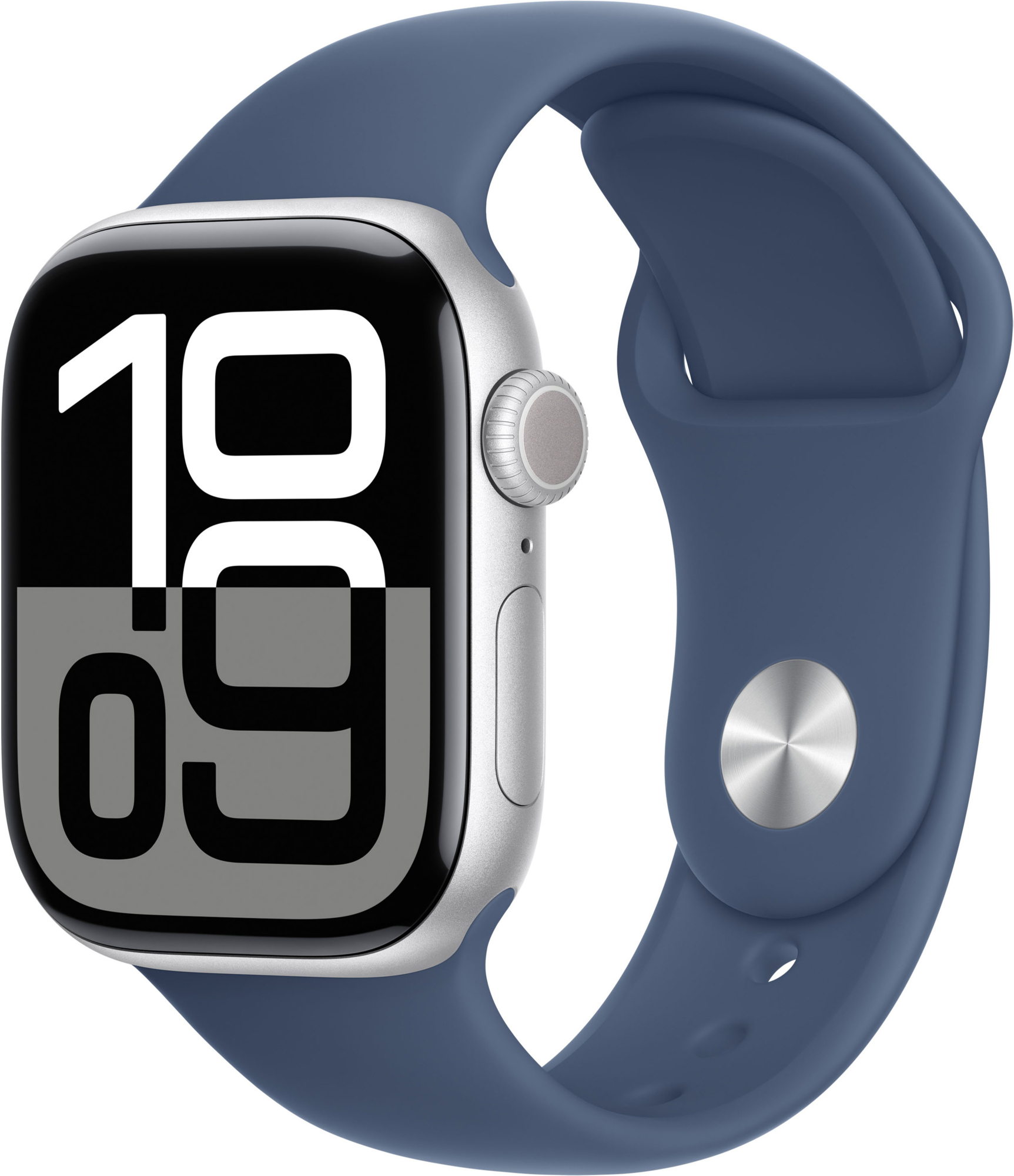 Apple Watch S10 46mm GPS+Cel (Sølv/Denim Sport Band) S/M - Elkjøp | Elkjøp
