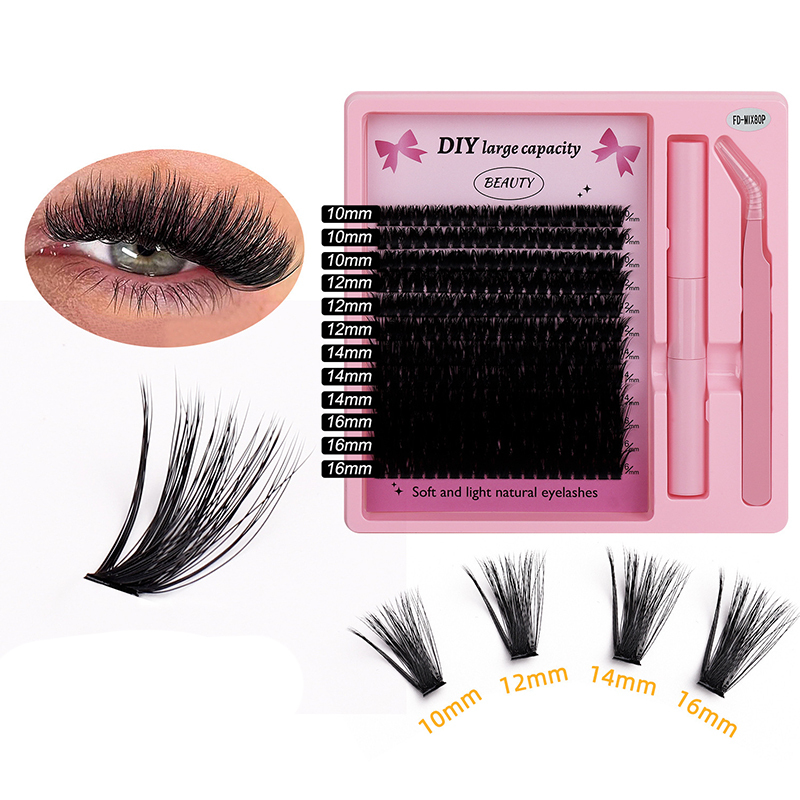 Sett med falske øyevipper (240 klynger) – naturlig utseende ...