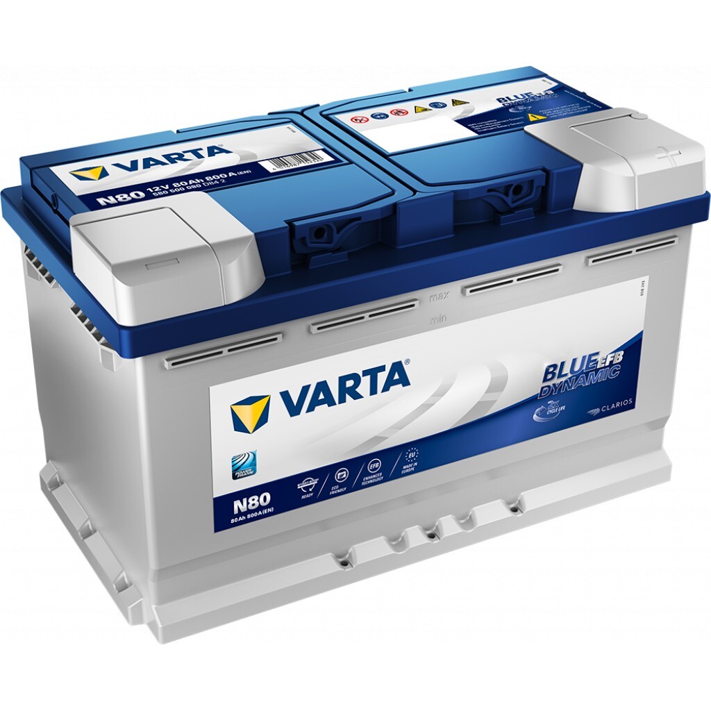 VARTA Blue Dynamic EFB Batteri 12V 80AH 730CCA (315x175x190/190mm) +høyre N80 - Elkjøp | Elkjøp