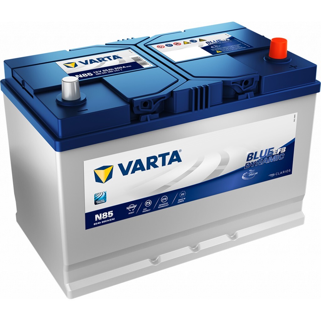 VARTA Blue Dynamic EFB Batteri 12V 85AH 800CCA (306x173x225mm) +høyre ...