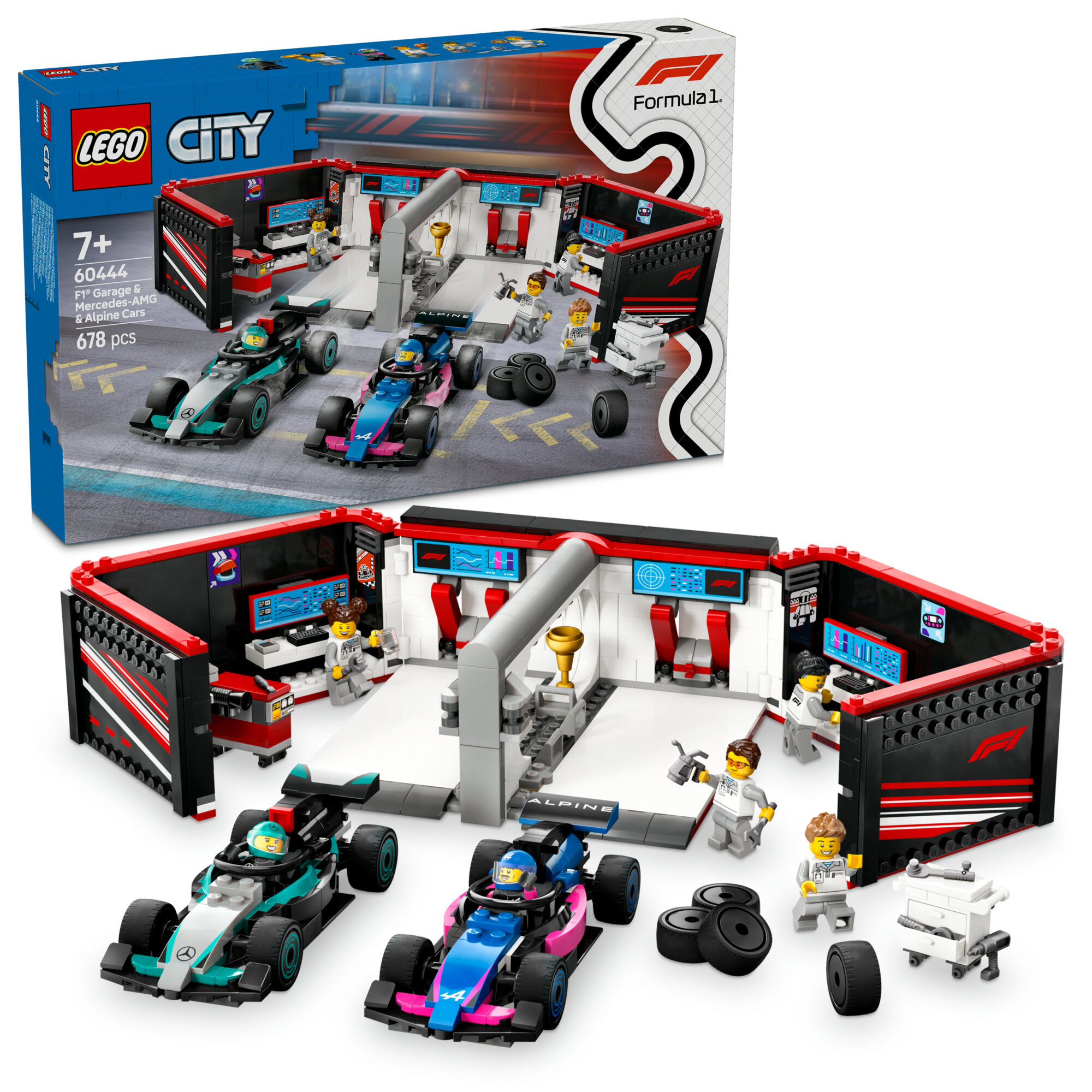 LEGO City F1-garage: Mercedes-AMG og Alpine-biler 60444 | Elgiganten ...