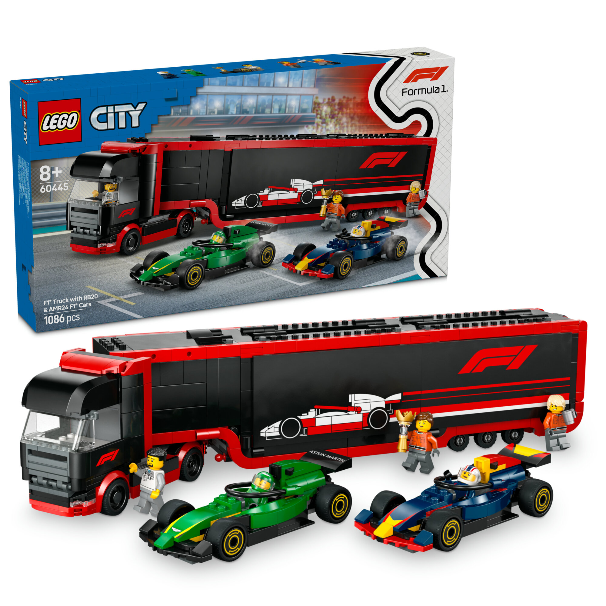 LEGO City F1-lastbil med RB20 og AMR24 F1-biler 60445 | Elgiganten ...