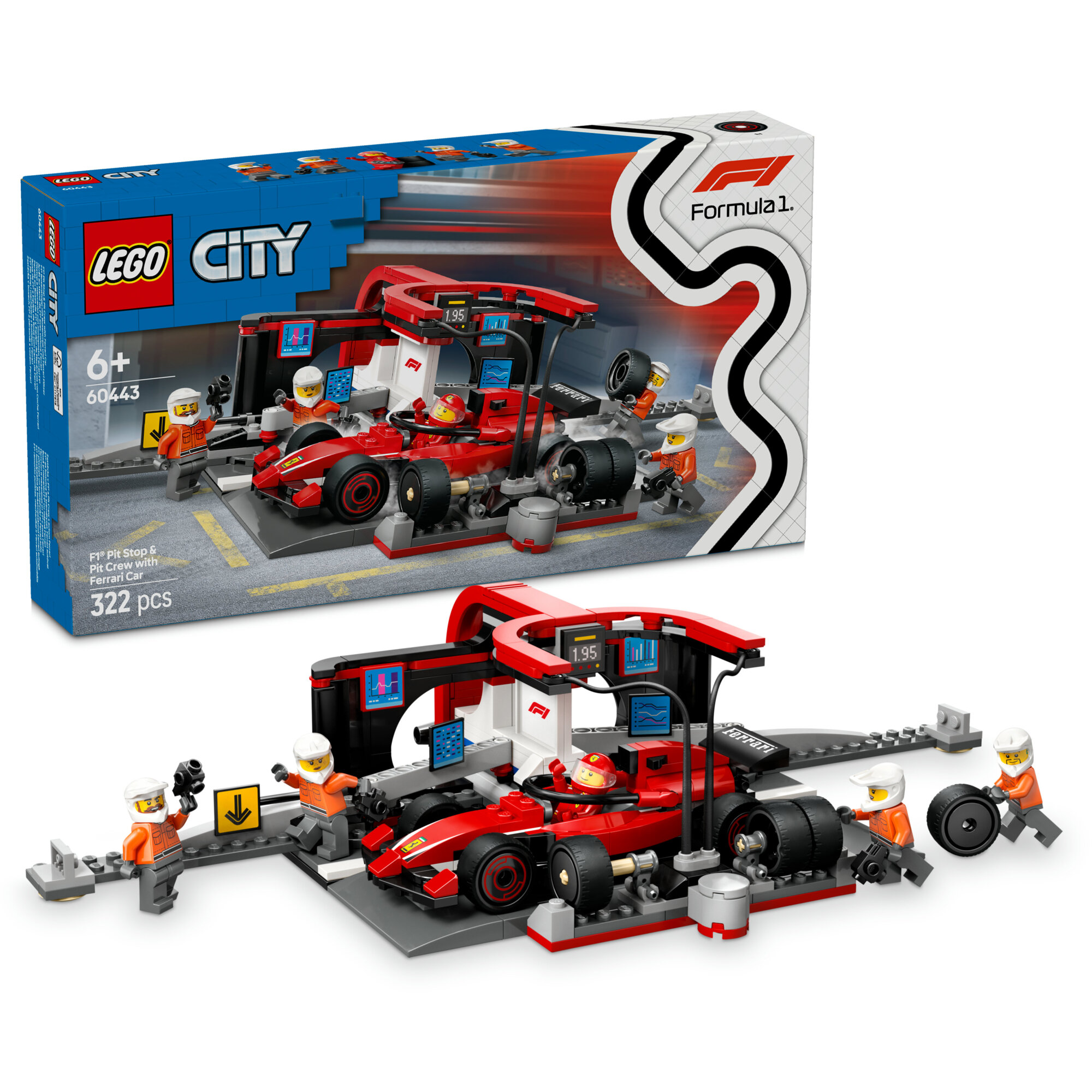 LEGO City F1 depåstopp & depåteam med Ferrari bil 60443 - Elgiganten ...