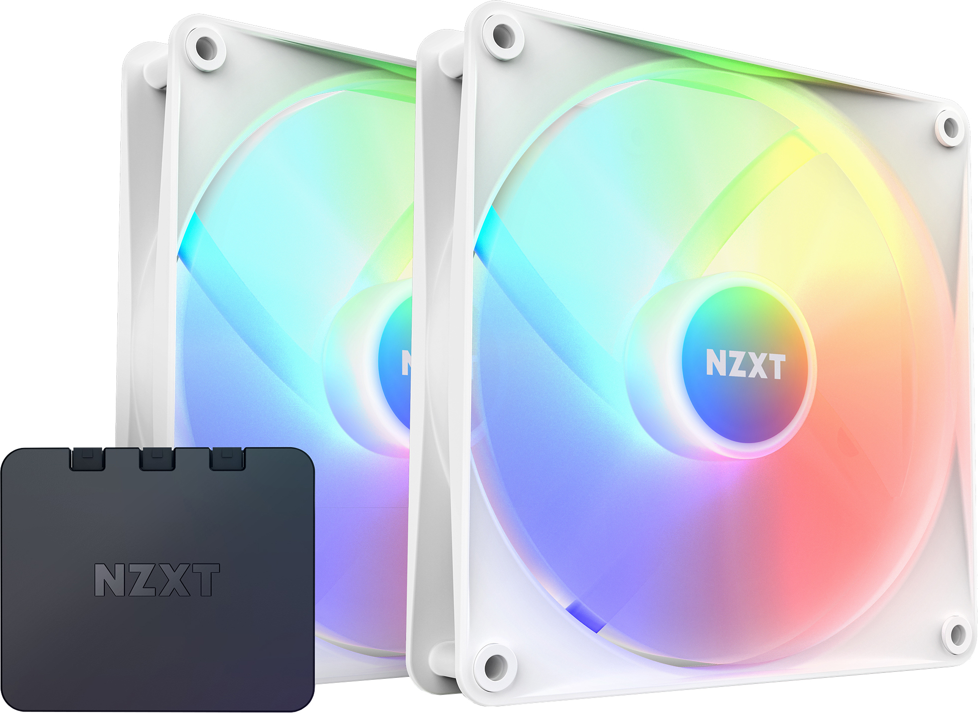 NZXT F140 RGB Core 140 mm fläktar (2-pack, vit) - Elgiganten - Elgiganten