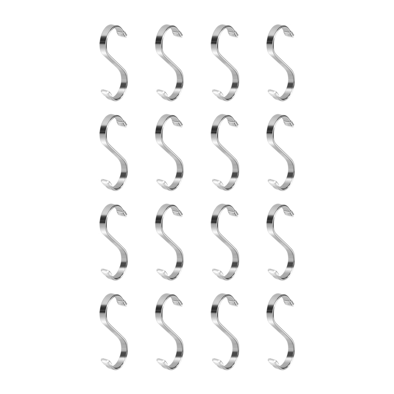 S-Krokar i Rostfritt Stål 16-pack Silver 11 cm - Elgiganten - Elgiganten