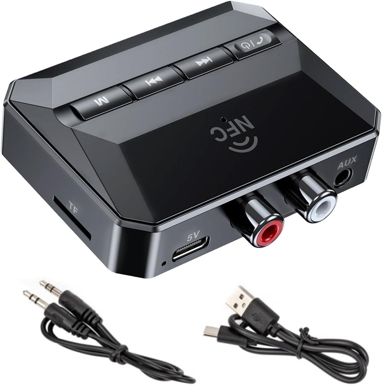 NÖRDIC Bluetooth Mottaker 5.3 RCA 3.5mm AUX med NFC MicroSD Kort USB Minne - Elkjøp | Elkjøp