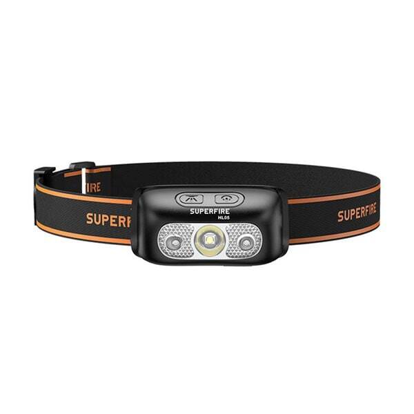 Superfire HL05-E pandelampe med 120 lm, 5 lystilstande og USB-opladning ...