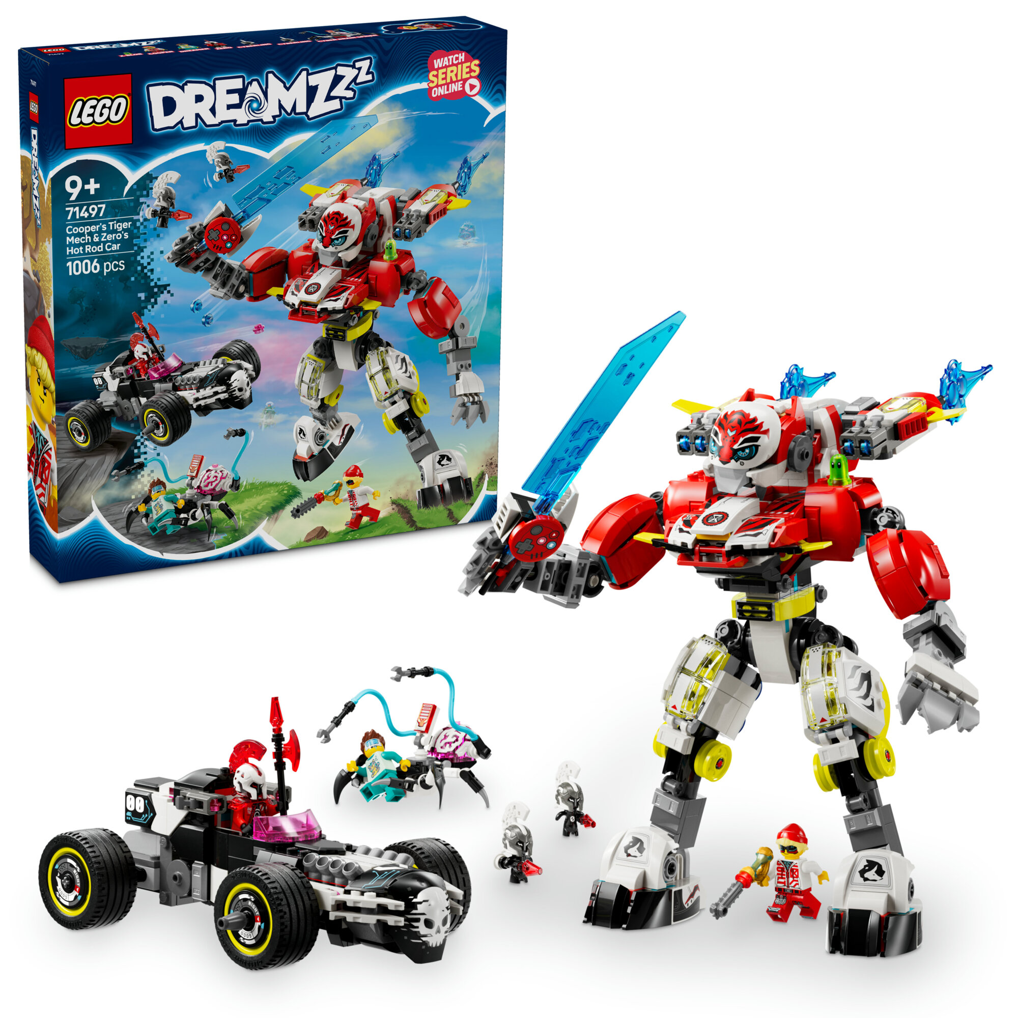 LEGO DREAMZzz Coopers tiger-mech og Zeros hotrod-bil 71497 | Elgiganten ...