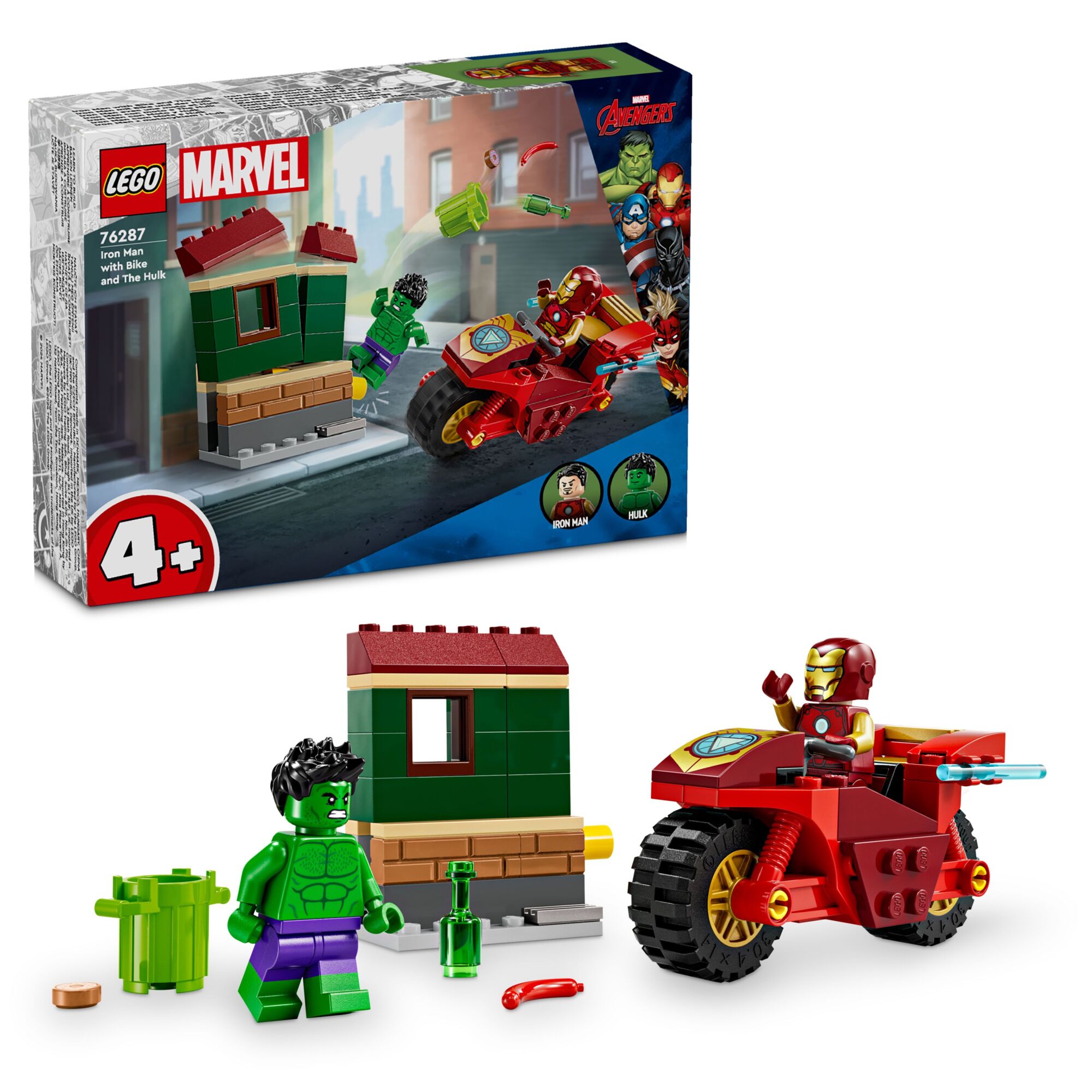 LEGO Super Heroes Iron Man, moottoripyörä ja Hulk 76287 - Gigantti ...
