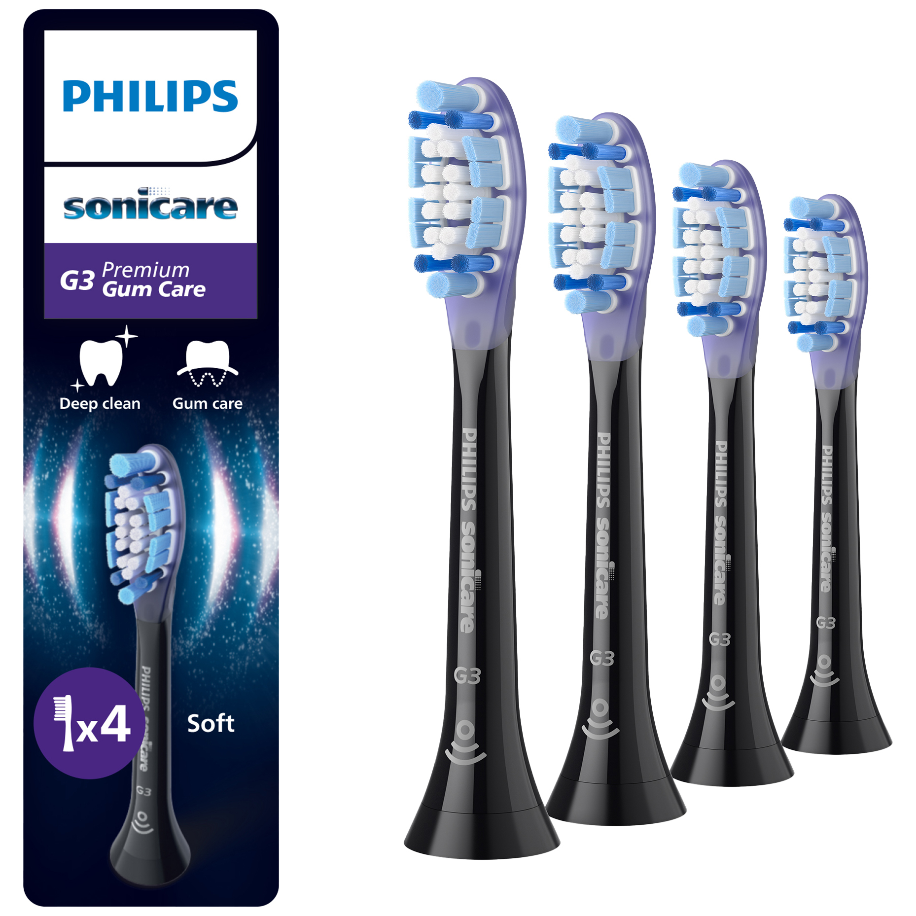 Philips Sonicare G3 premium tannbørstehode HX9054/88 (sort) - Elkjøp ...