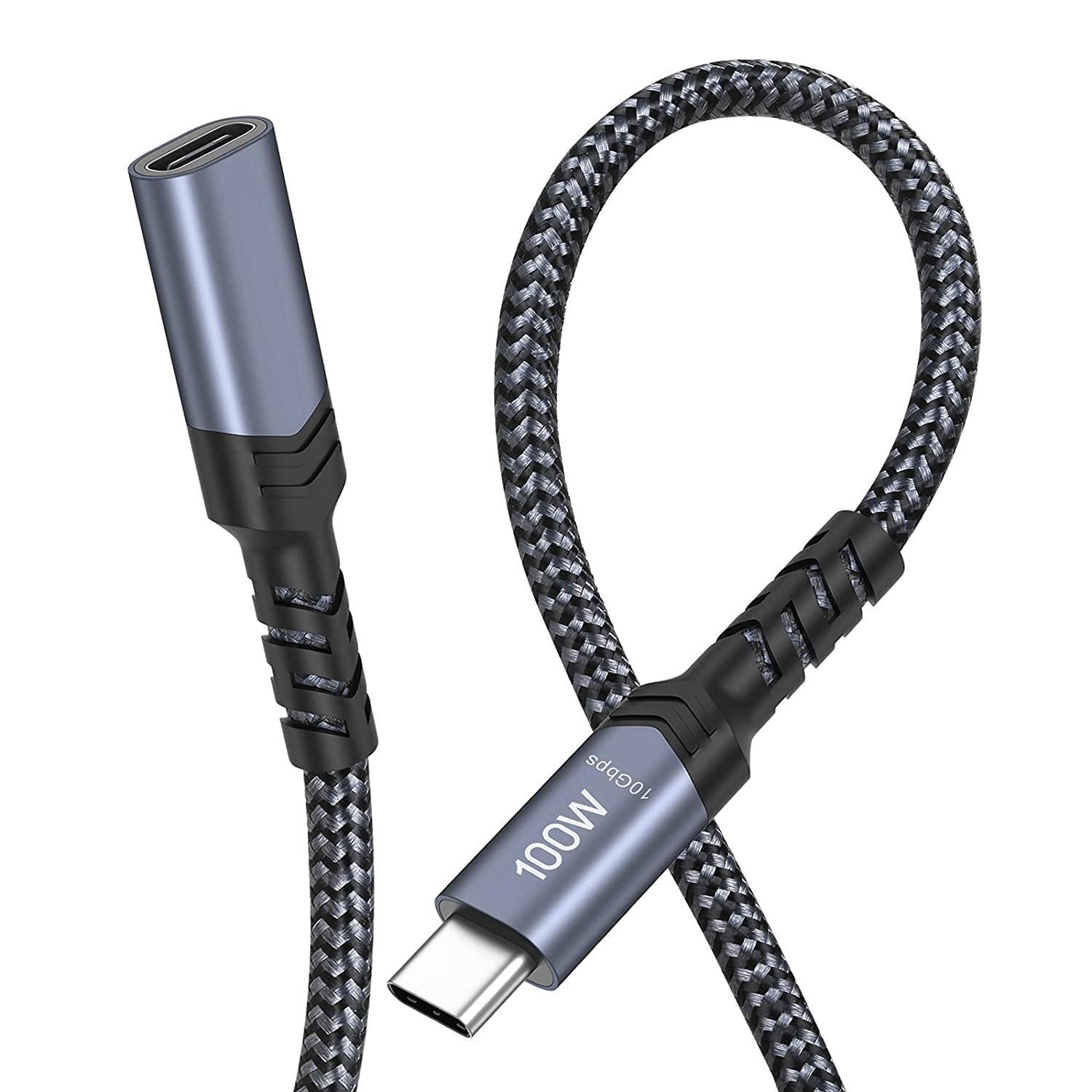 NÖRDIC 3m USB3.2 Gen2 USB-C Forlengelseskabel hann til hunn 10Gbps 5A ...
