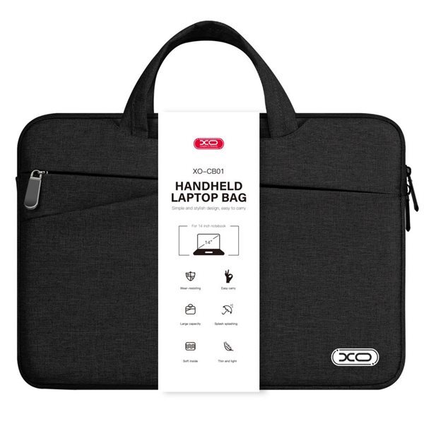 XO Laptopveske 14 Tommer – Svart, Beskyttende PC-veske med Utvendig ...