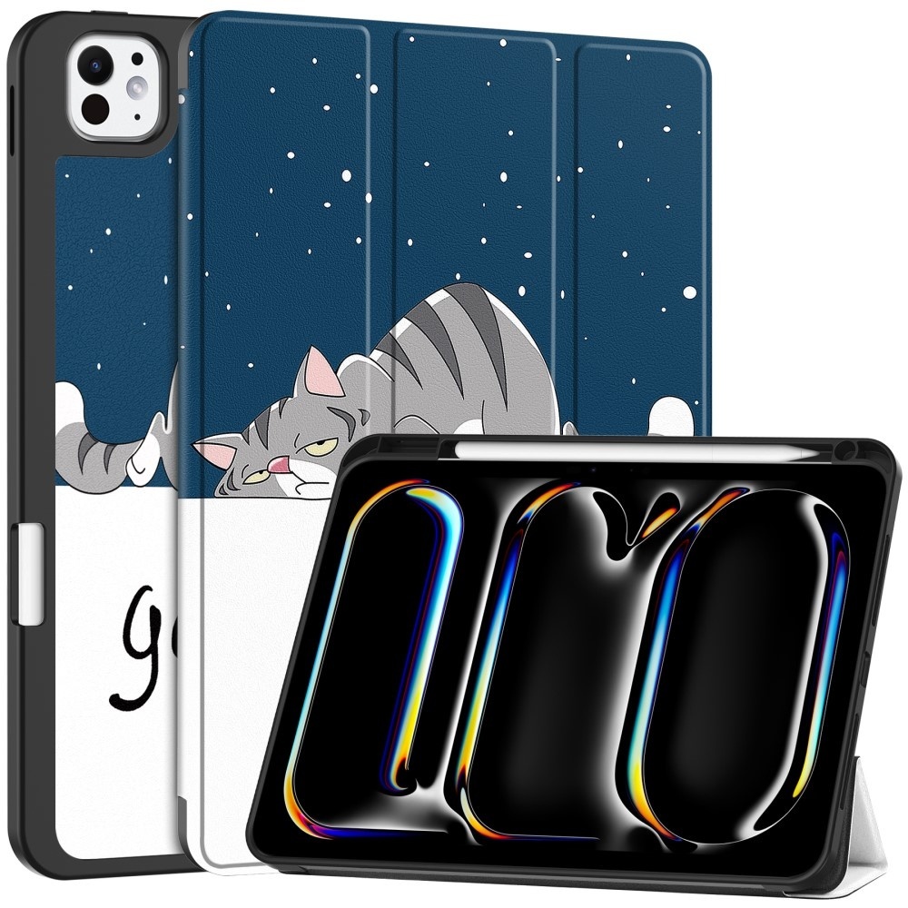 Til iPad Pro 11 (2024) Etui Tre-fold Stativ Tablet Cover med Pen Holder ...