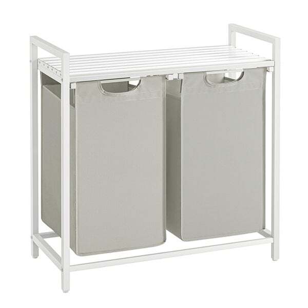 Vasketøjskurv med 2 rum og hylde - 92 liter - Hvid | Elgiganten ...